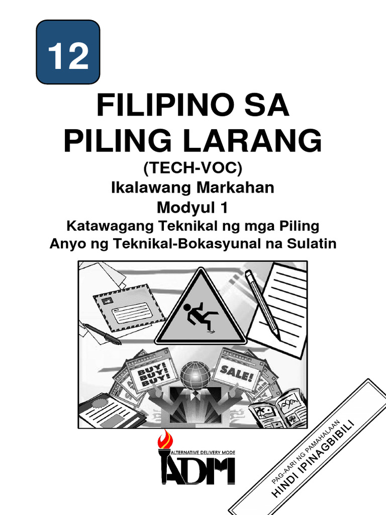 Q2-Fil12 - Filipino-Tech-Voc-Mod1 - Wk1-1 Nak | PDF