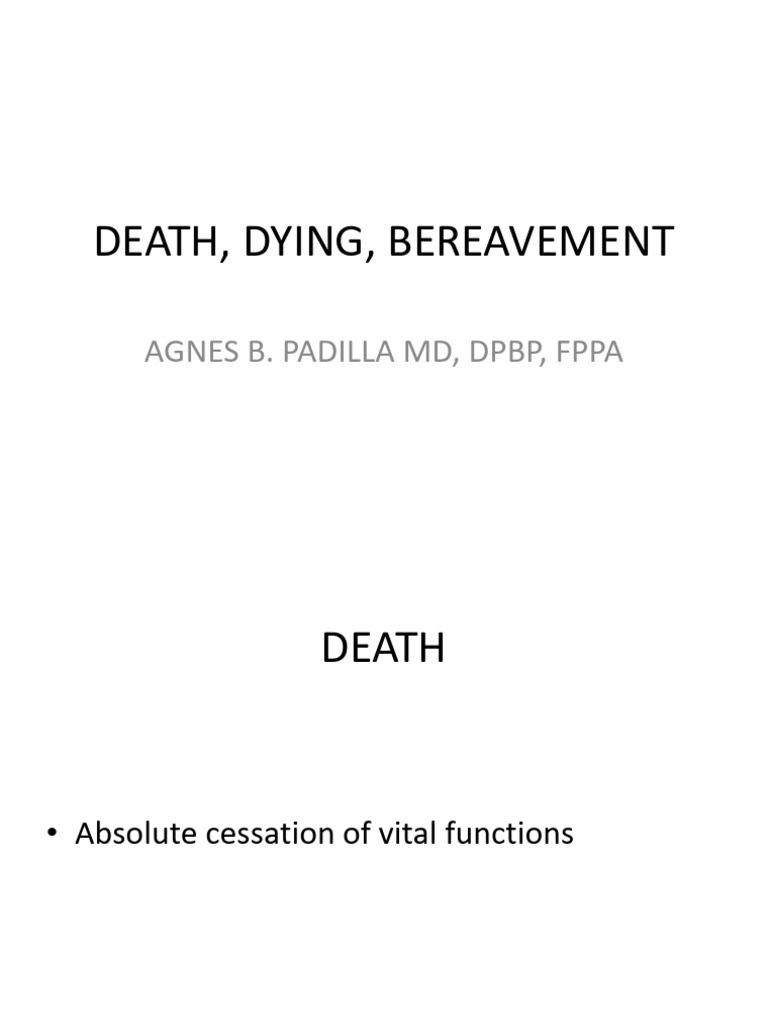 Death, Dying, Bereavement | PDF