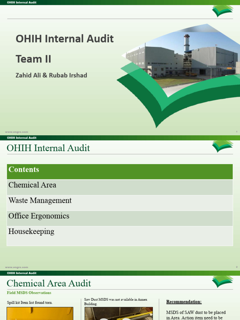 OHIH Internal Audit Team-2 | PDF | Laboratories | Housekeeping