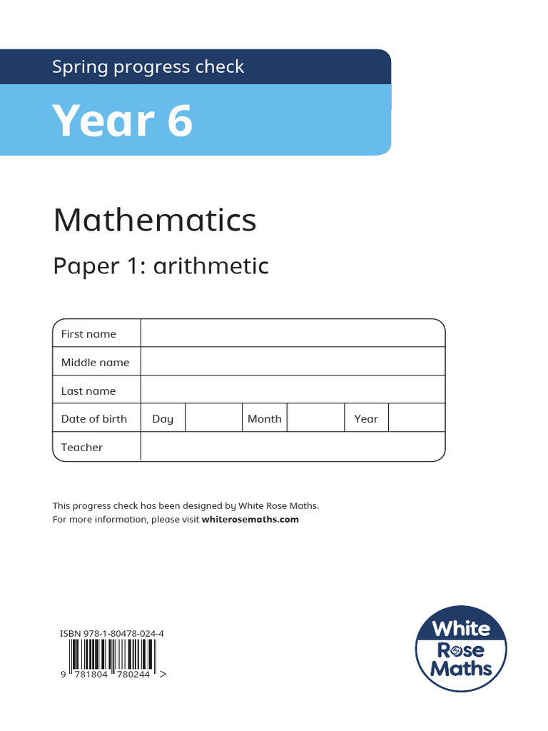 year-6-mathematics-2022-spring-white-rose-arithmetic-paper-1 | PDF ...