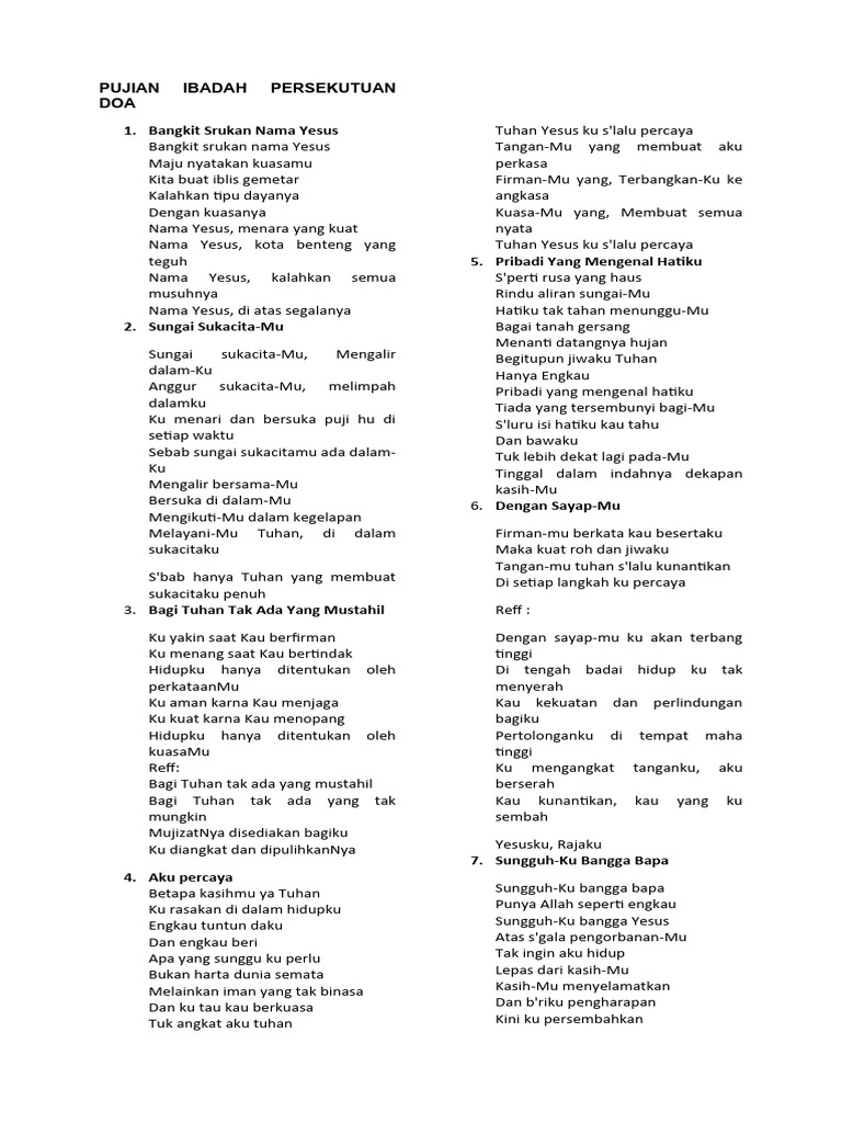 Pujian Ibadah Persekutuan Doa-3 | PDF | Agama & Spiritualitas