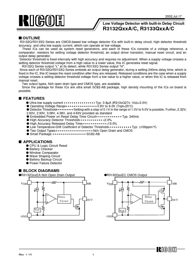 R3132 Datasheet | PDF | Cmos | Electrical Components