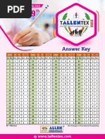 Answerkey Tallentex Class 7th Set 2 c4v1c1 | PDF