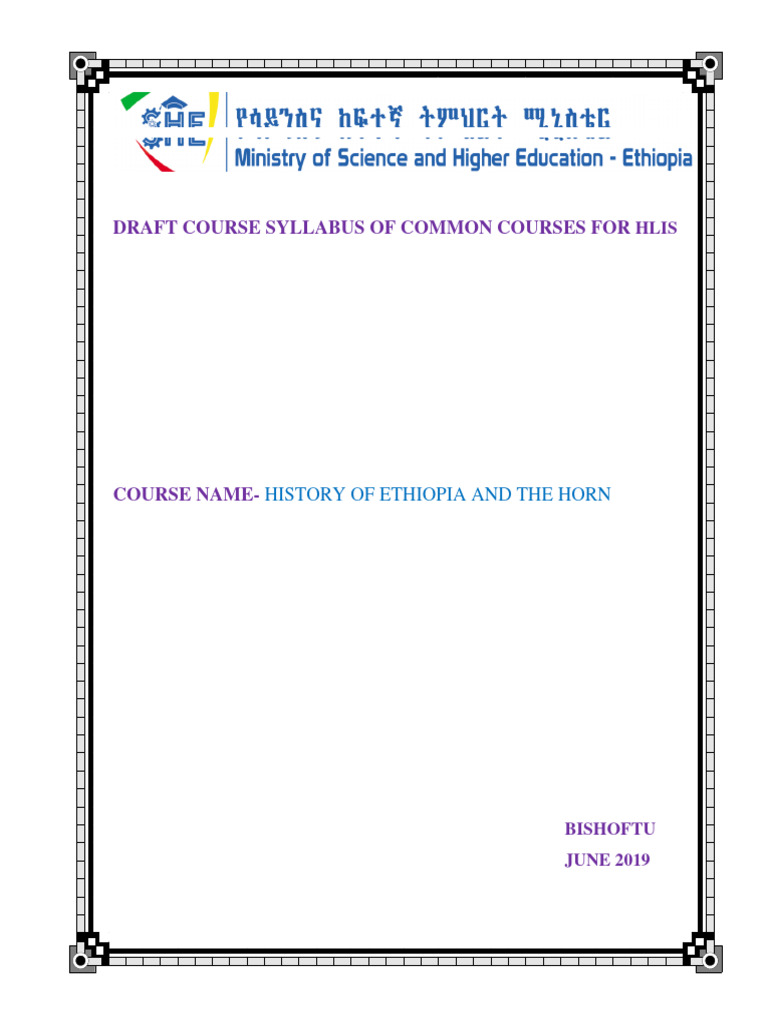 History of Ethiopia and The Horn | PDF | Horn Of Africa | Ethiopia