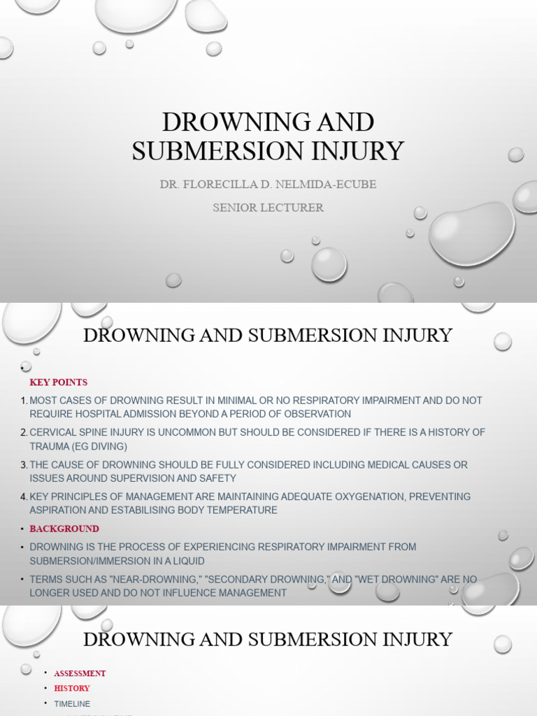 Drowning and Submersion Injury Fdne | PDF
