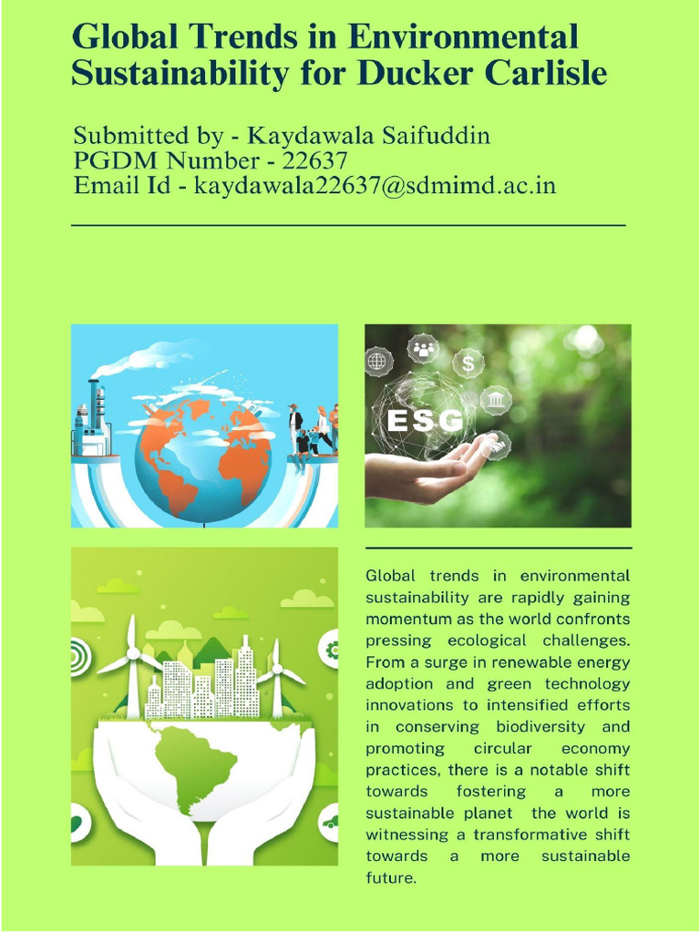 Global Trends in Environmental Sustainability | PDF