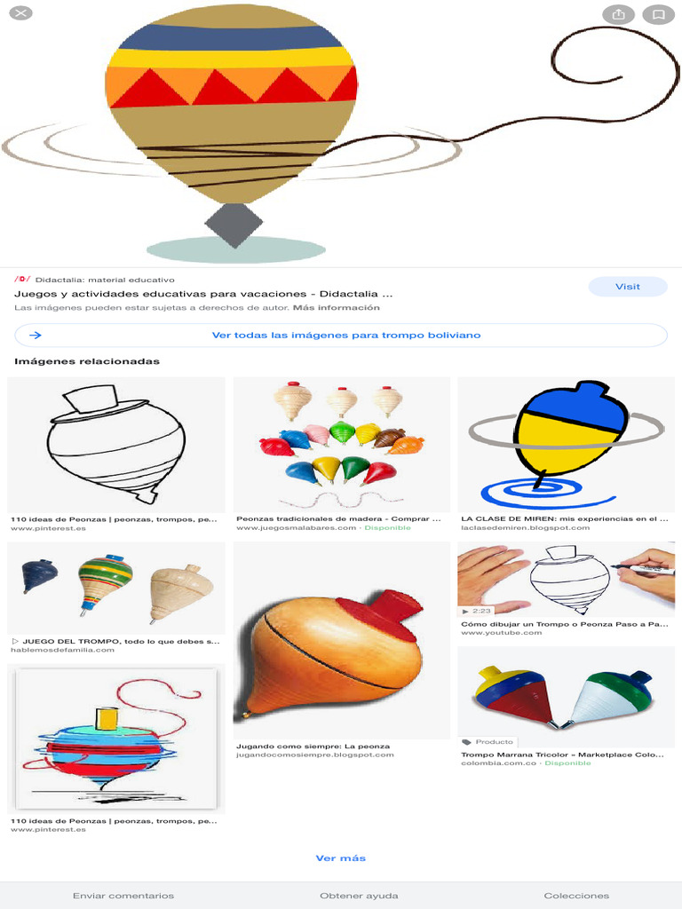 Dibujo a Color de Trompo Boliviano | PDF | Rotación | Artesanías