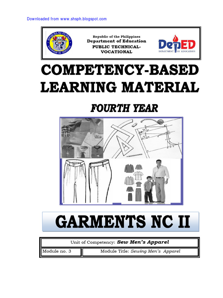 Y3 Module 3 Sewing Men S Apparel Pdf Seam Sewing Sewing