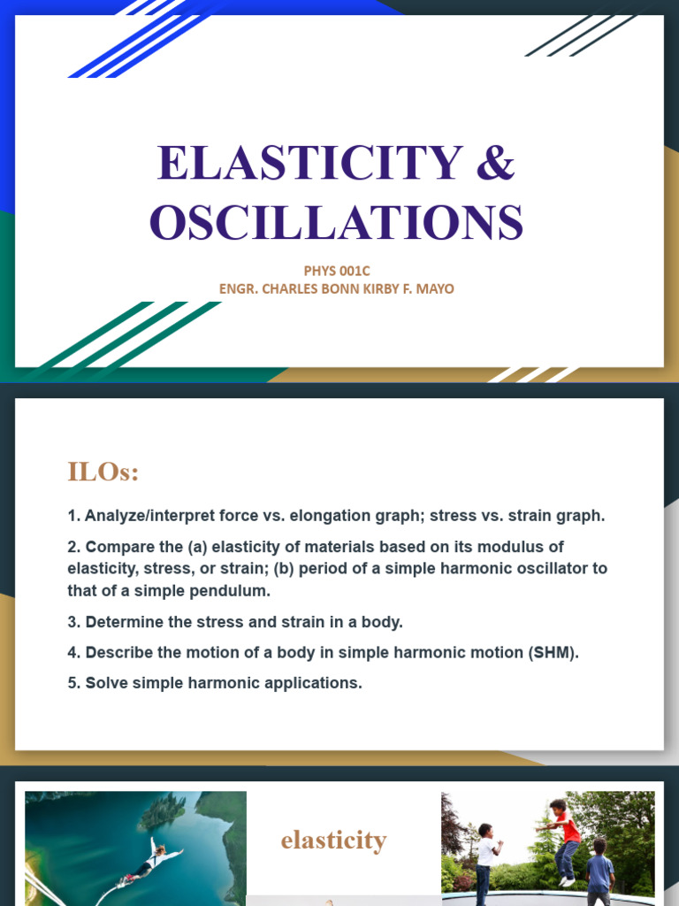 Week 3 ELASTICITY - OSCILLATIONS | PDF | Young's Modulus | Elasticity (Physics)