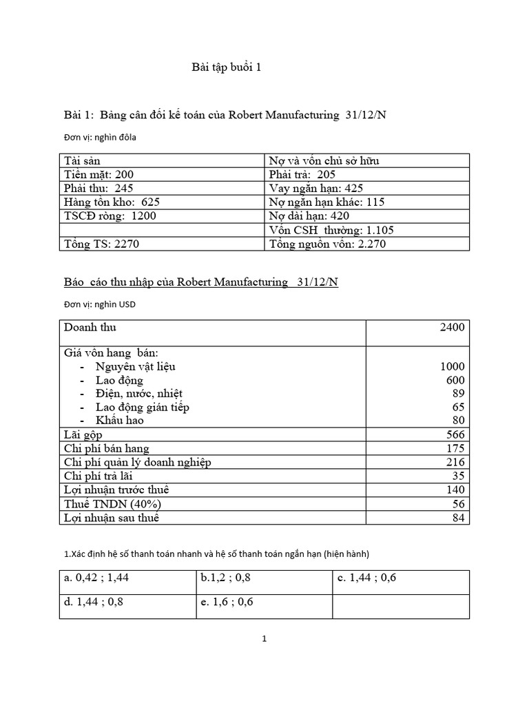 Bài tập PTTC | PDF