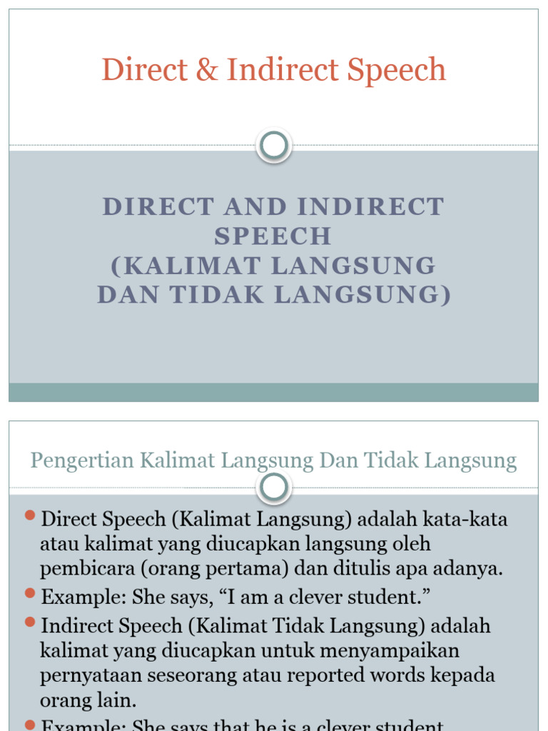 Direct Indirect Speech 2 | PDF | Syntax | Language Mechanics