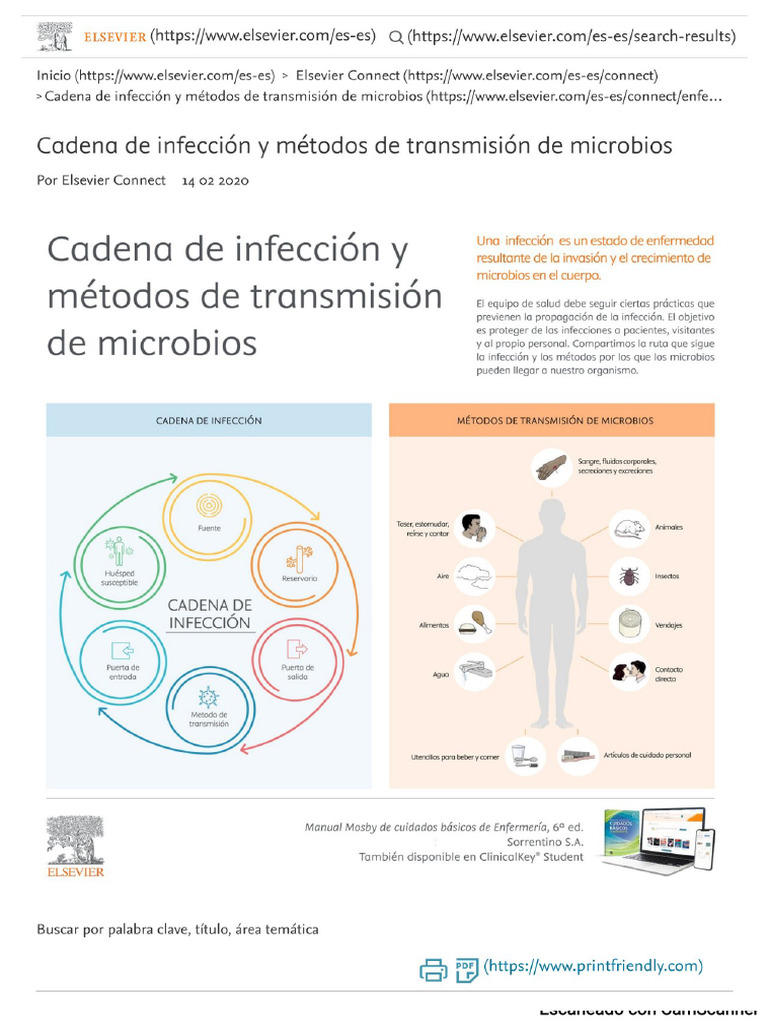 Cadena de Infección y Métodos de Transmisión de Microbios | PDF