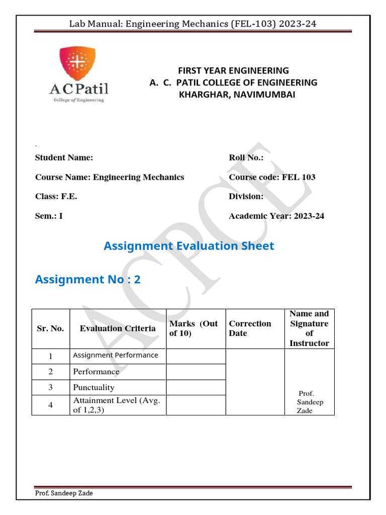 EM Assignment-2 Rubric | PDF