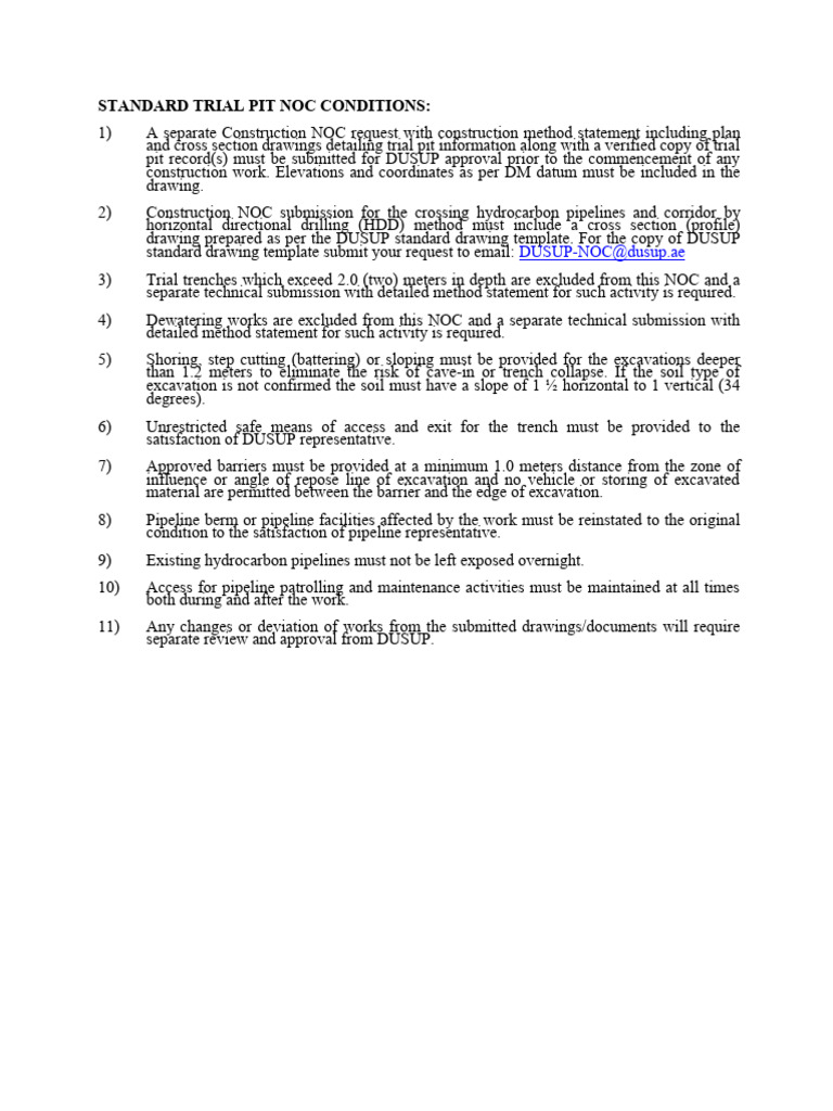 DUSUP Trial Pit NOC Guidelines | PDF | Home & Garden | Science ...