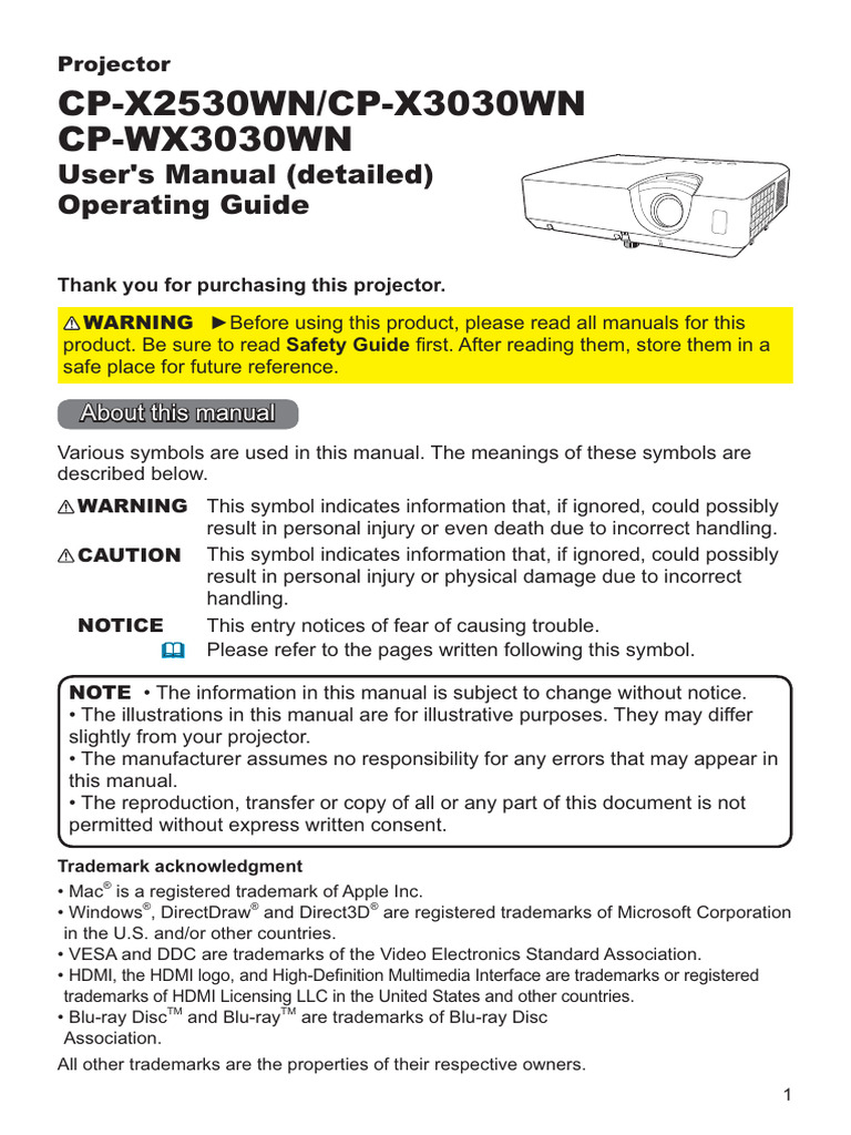 Projector Manual 7503 | PDF