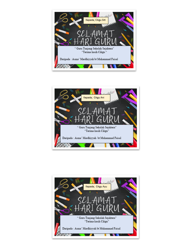 Label Hadiah Hari Guru | PDF