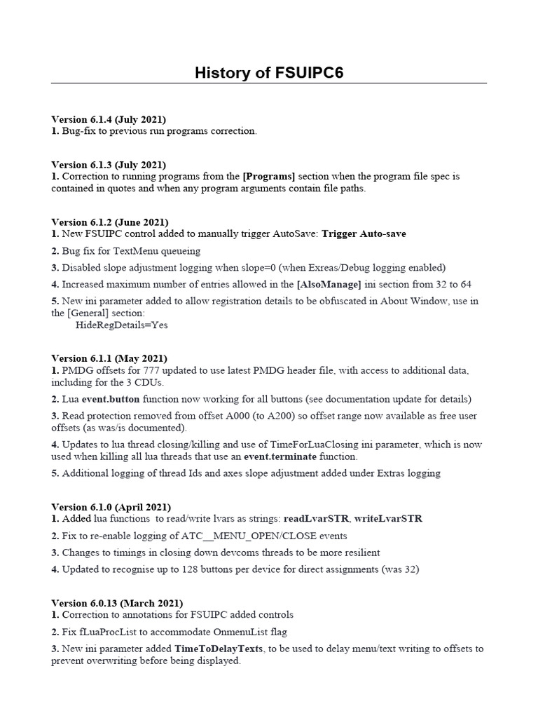 FSUIPC Readout | PDF