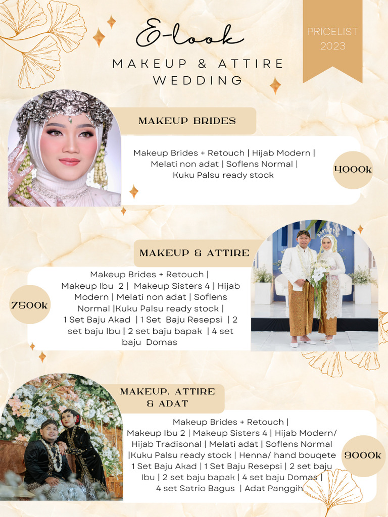 Pricelist Wedding 23 | PDF | Clothing | Fashion