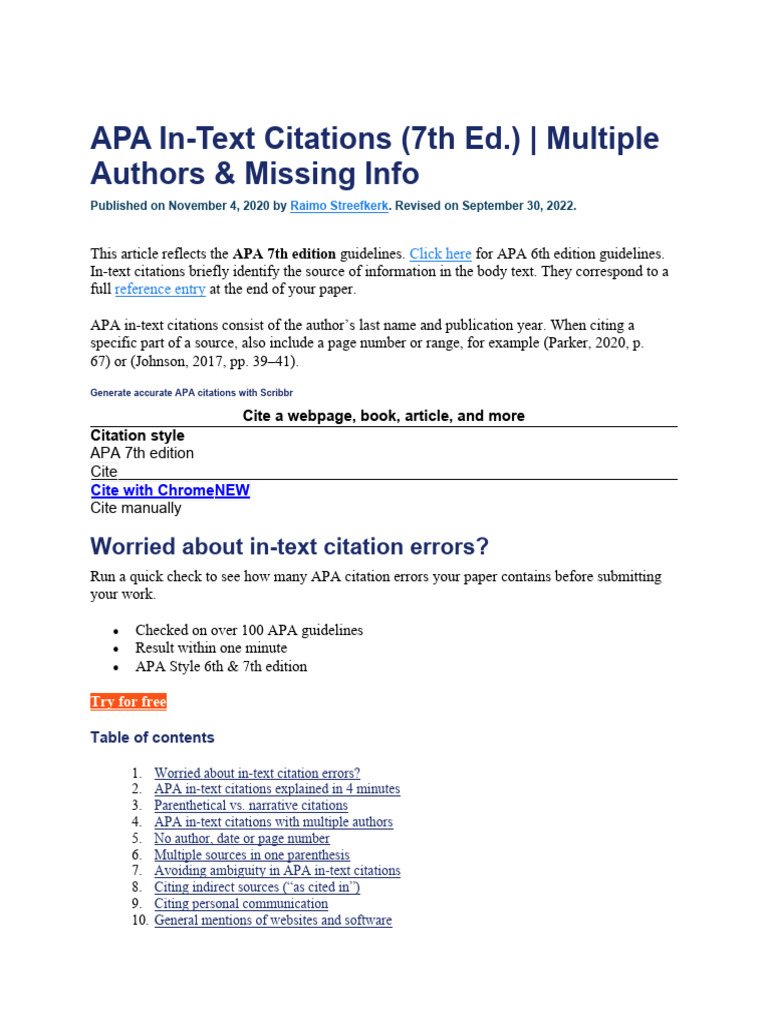 APA IN Text Citations EAPP | PDF