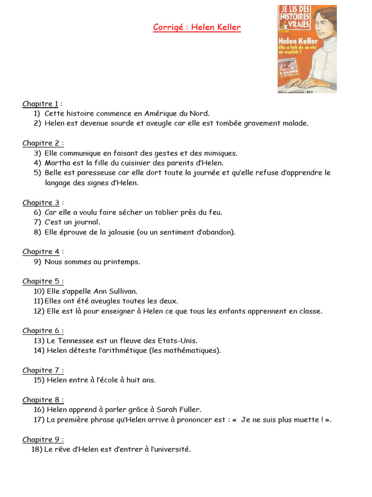 Corrig Helen Keller | PDF