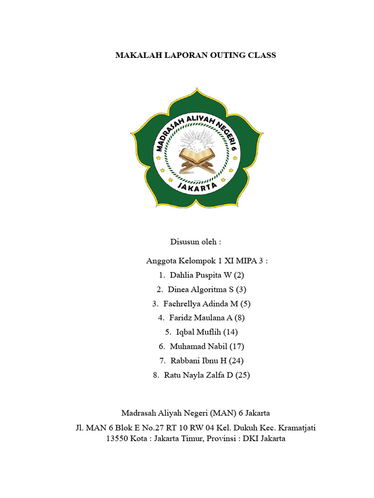 Makalah Laporan Outing Class | PDF | Perjalanan