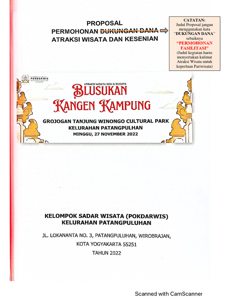 Permohonan Fasilitasi Wisata | PDF