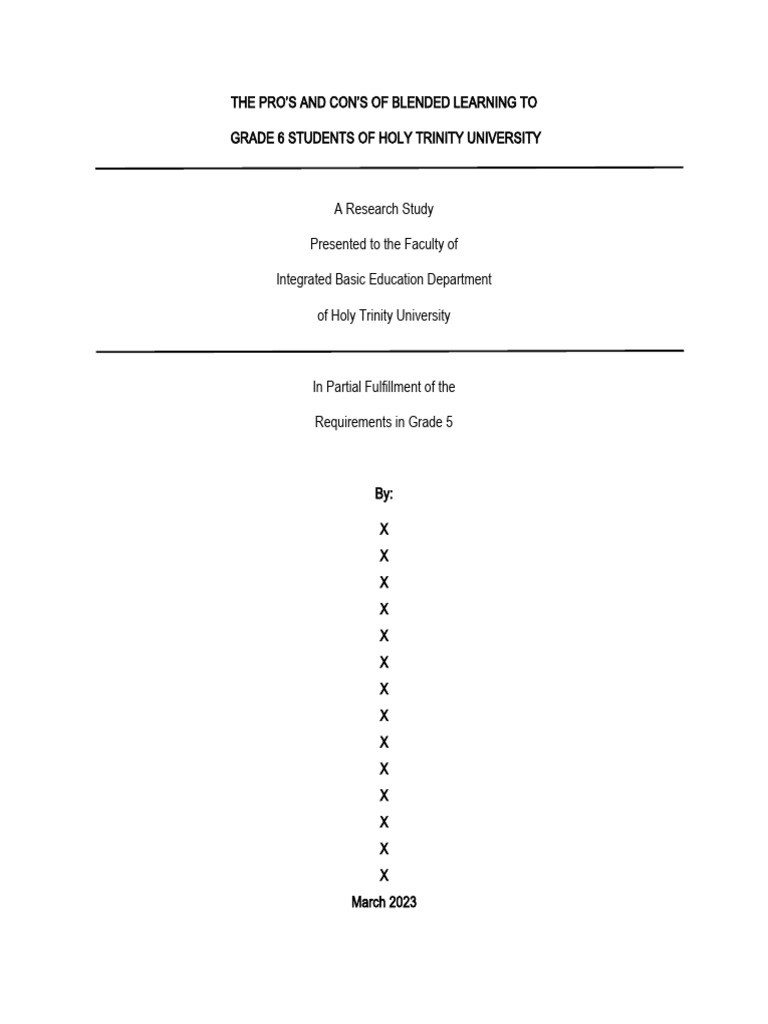 Blended Learning Pros and Cons for Grade 6 | PDF