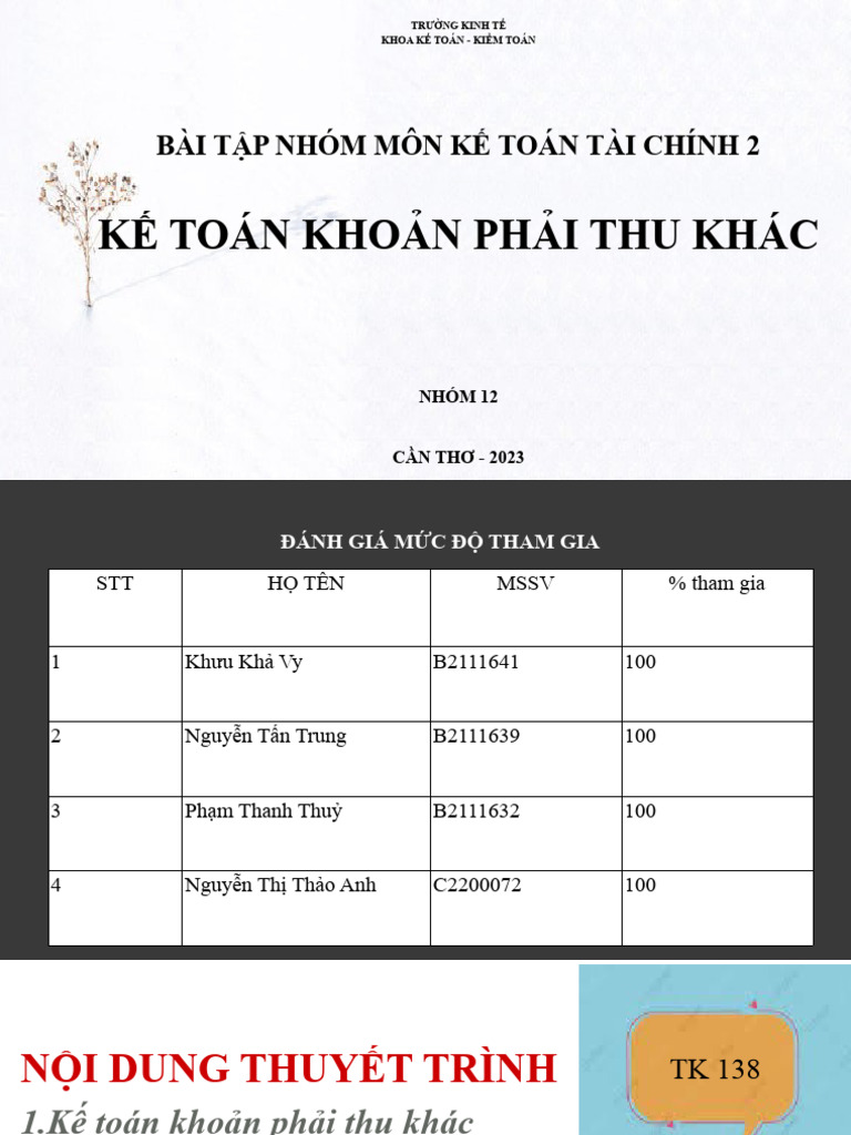 Kttc2 TK 138 Nhóm 12 | PDF