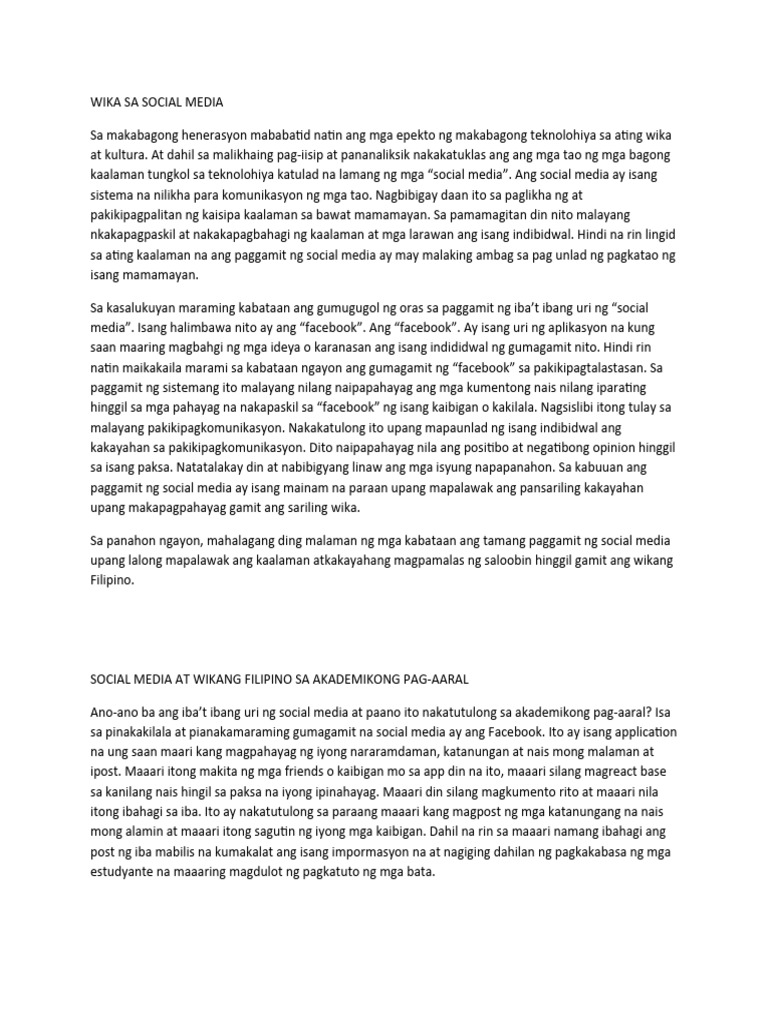 Wika Sa Social Media | PDF