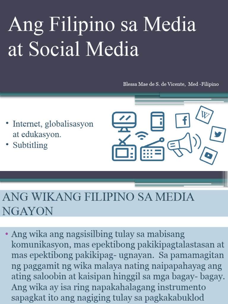 Ang Filipino Sa Media at Social Media | PDF