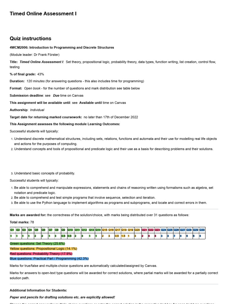 Timed Online Assessment I-Assignment Briefing Sheet | PDF Timed Online Assessment I-Assignment Briefing Sheet | PDF