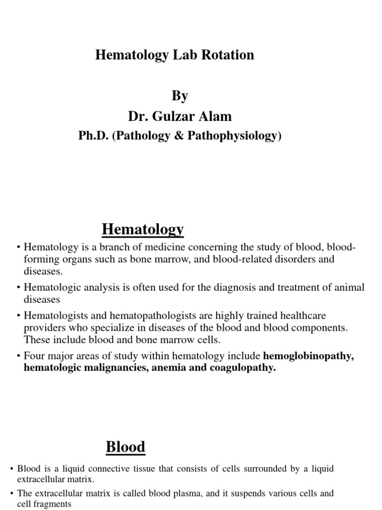 Hematology Lab Rotation-1 | PDF | Haematopoiesis | Bone Marrow