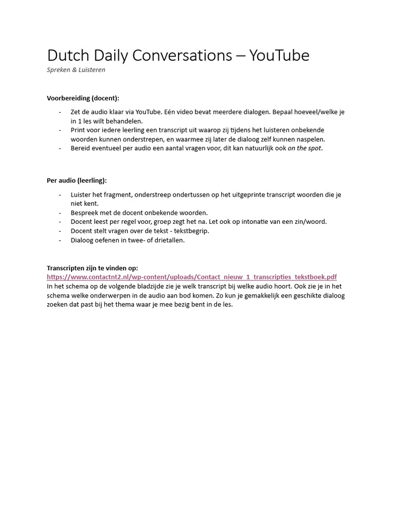 Dutch Daily Conversations | PDF