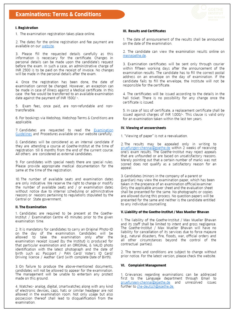 Examination Terms Cinditions 2023 | PDF | Identity Document