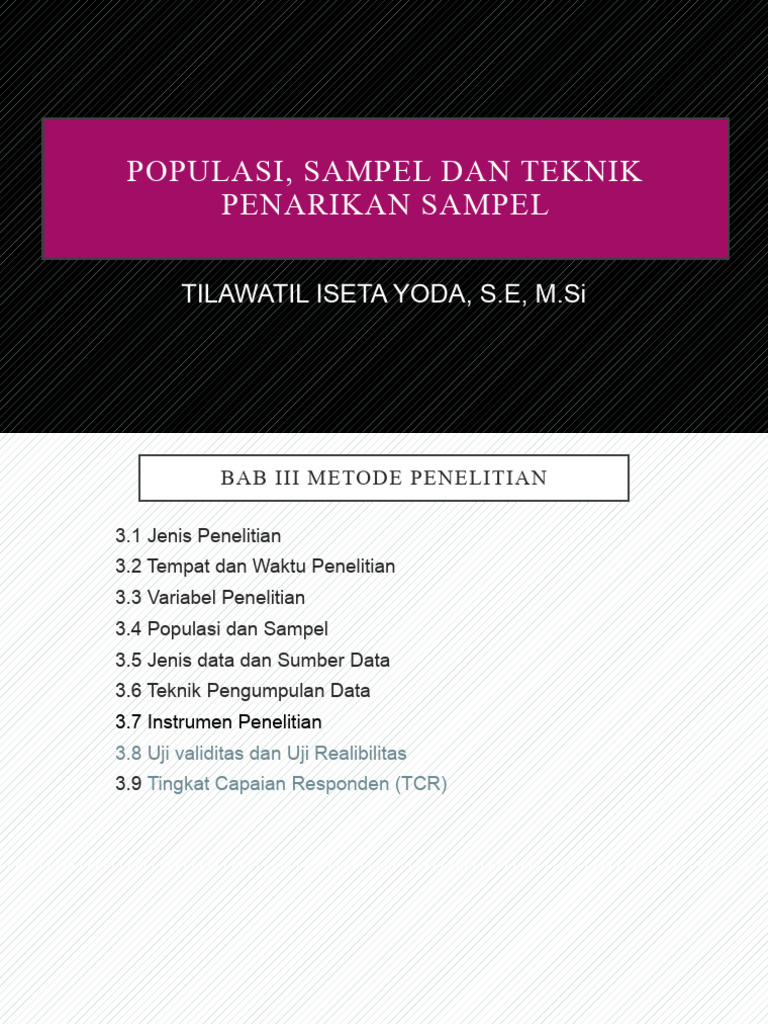 Populasi Dan Sampel | PDF