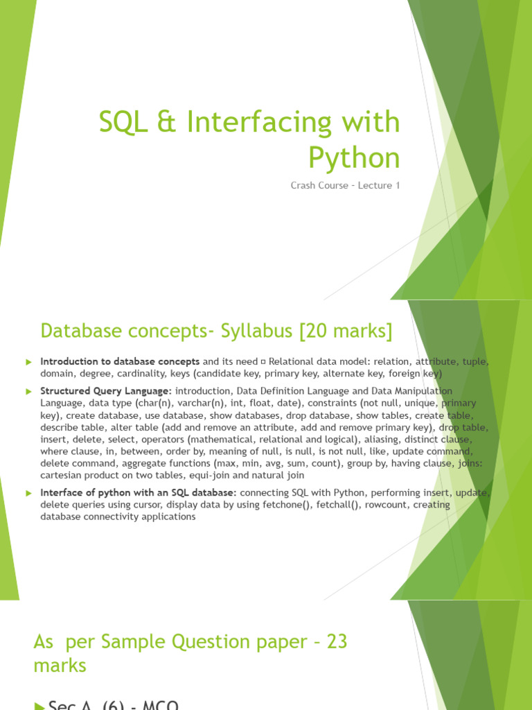 Day 1 - Crash Course | PDF | Relational Model | Sql Day 1 - Crash Course | PDF | Relational Model | Sql