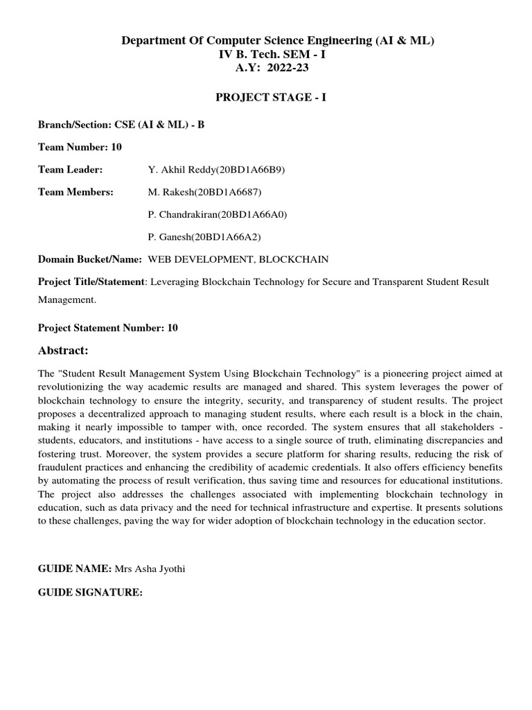 Major Project Abstract | PDF | Information Science | Information Technology Management