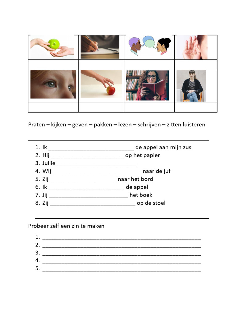 NT2 Werkwoorden vervoegen bij Lowan thema 1 | PDF