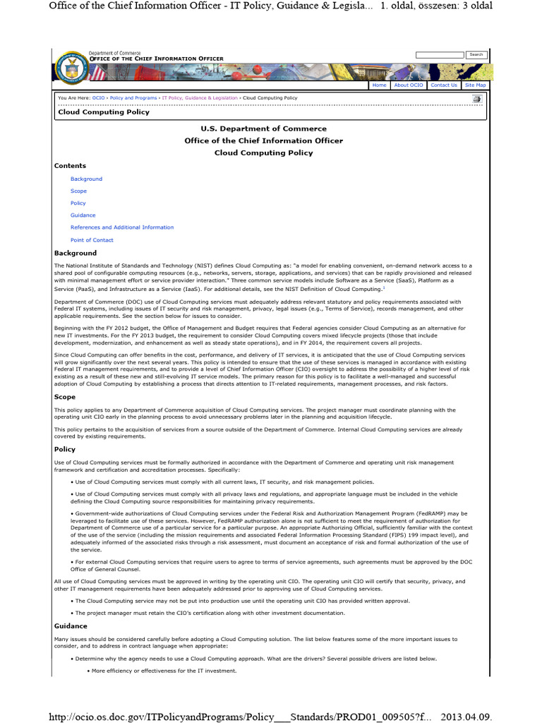 Cloud Computing Policy | PDF | Cloud Computing | Software As A Service