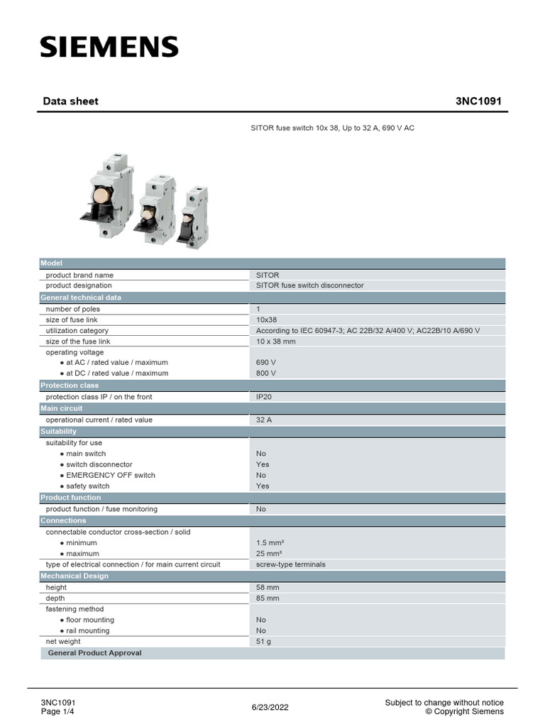 3NC1091 Datasheet en | PDF | Fuse (Electrical) | Switch
