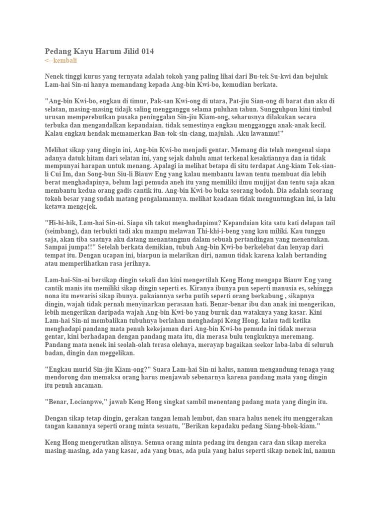 Pedang Kayu Harum Jilid 014 | PDF