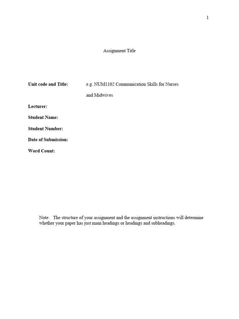 SNM Assignment Template APA7 2020 (1) - 2 | PDF