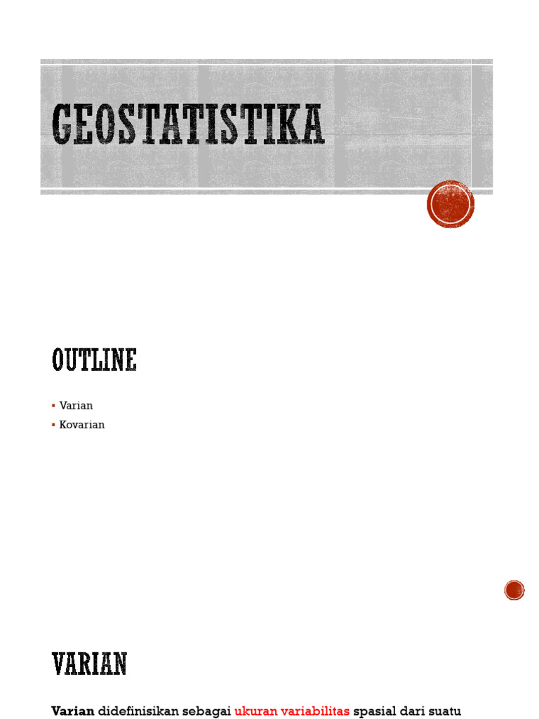Analisis Varian dan Kovarian Geostatika | PDF