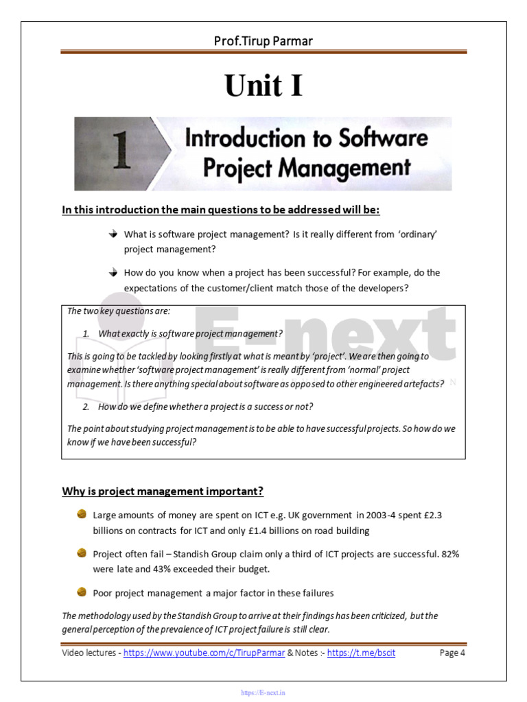 SPM Unit-1 (E-next.in) | PDF | Net Present Value | Project Management
