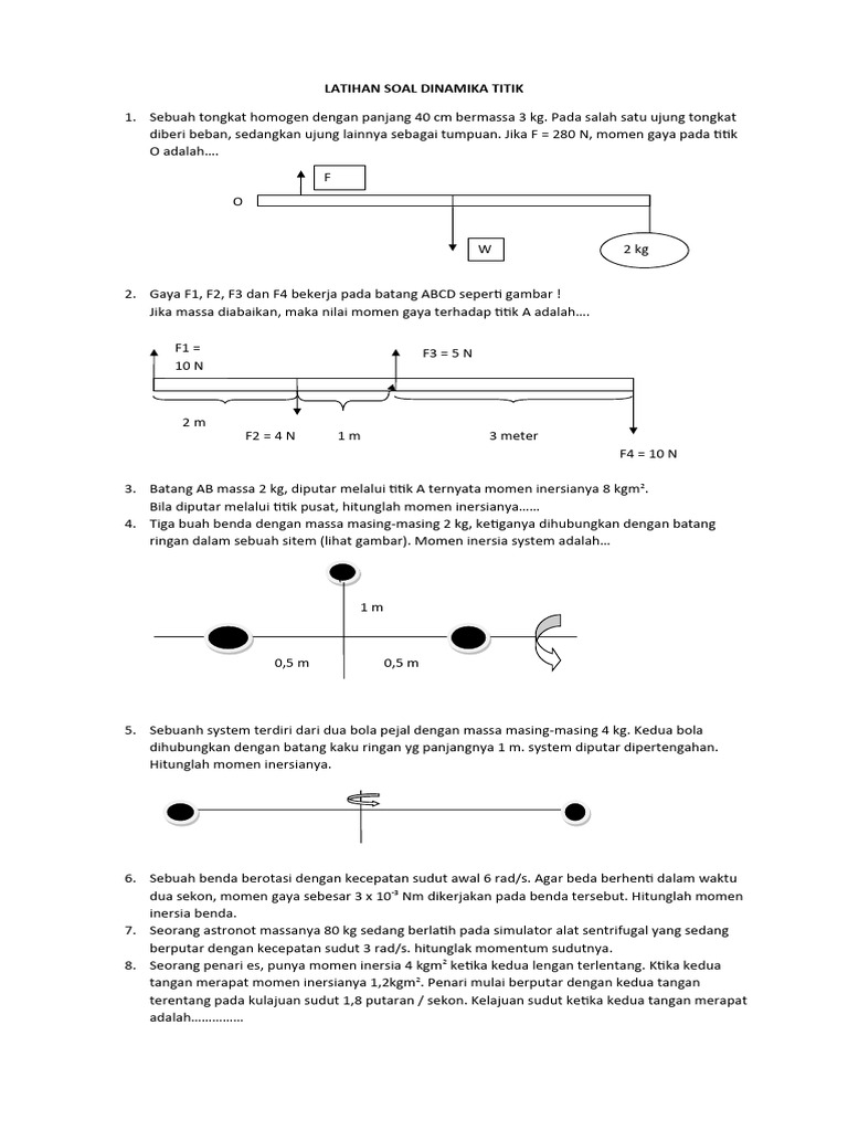 Latihan Soal Dinamika Titik | PDF | Sains & Matematika