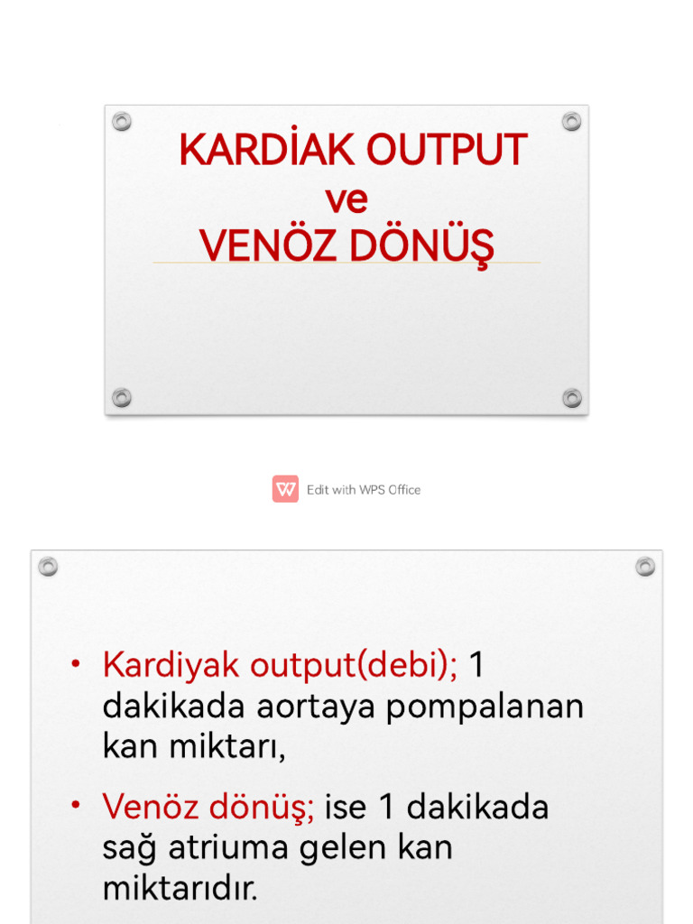KARDİAK OUTPUT Ve VENÖZ DÖNÜŞ | PDF