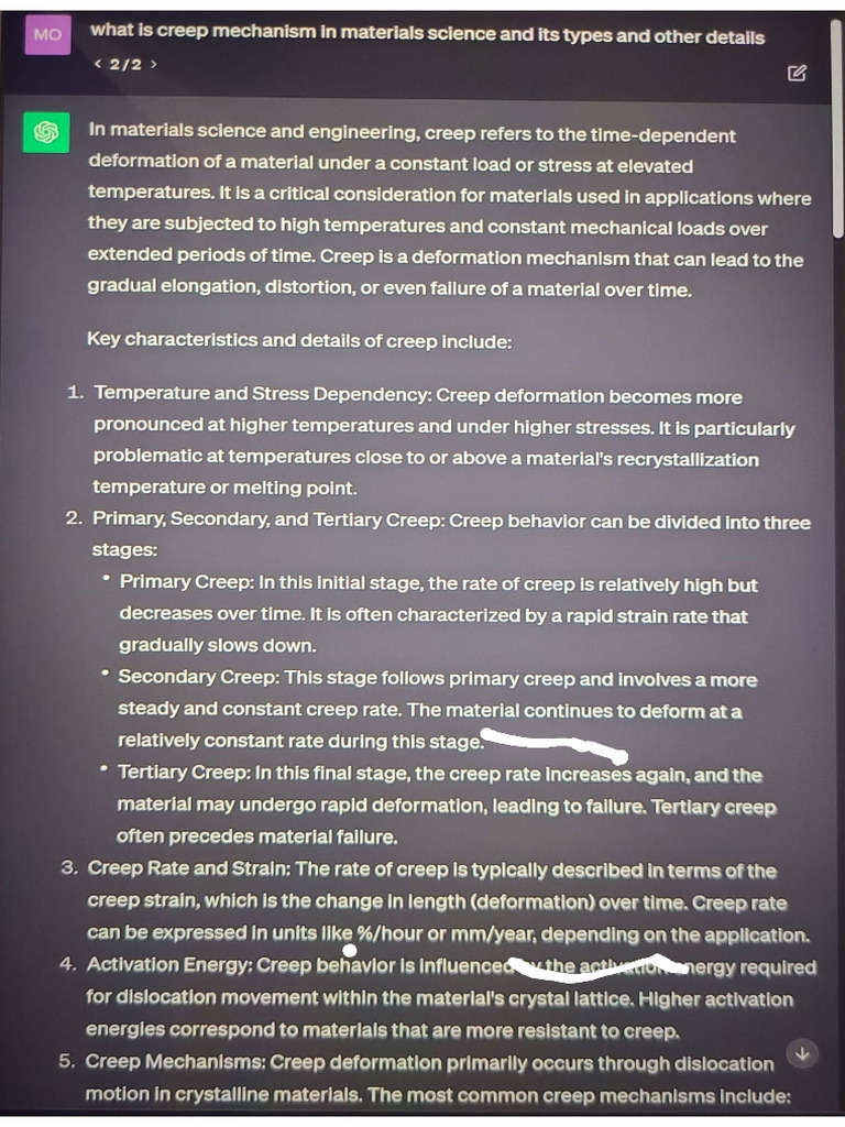 Creep Mechanism | PDF