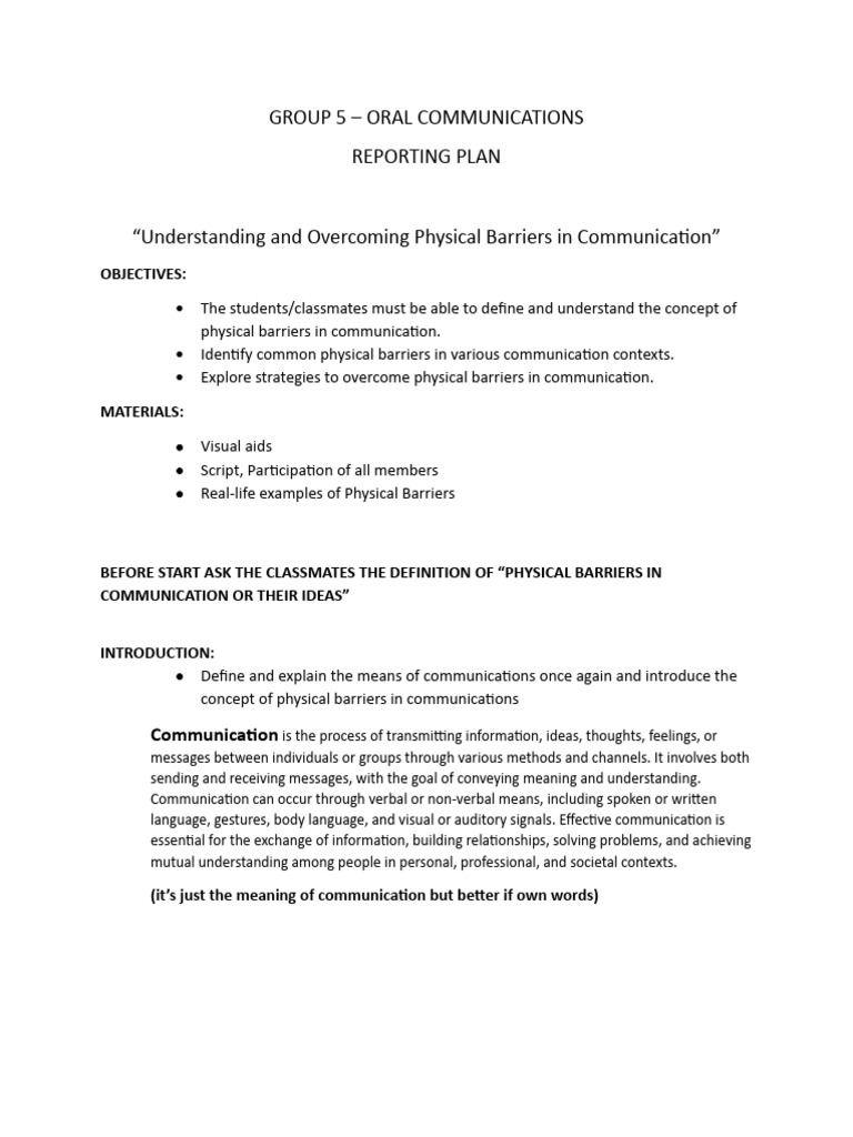 GROUP 5 Oral Comm | PDF | Communication | Human Communication