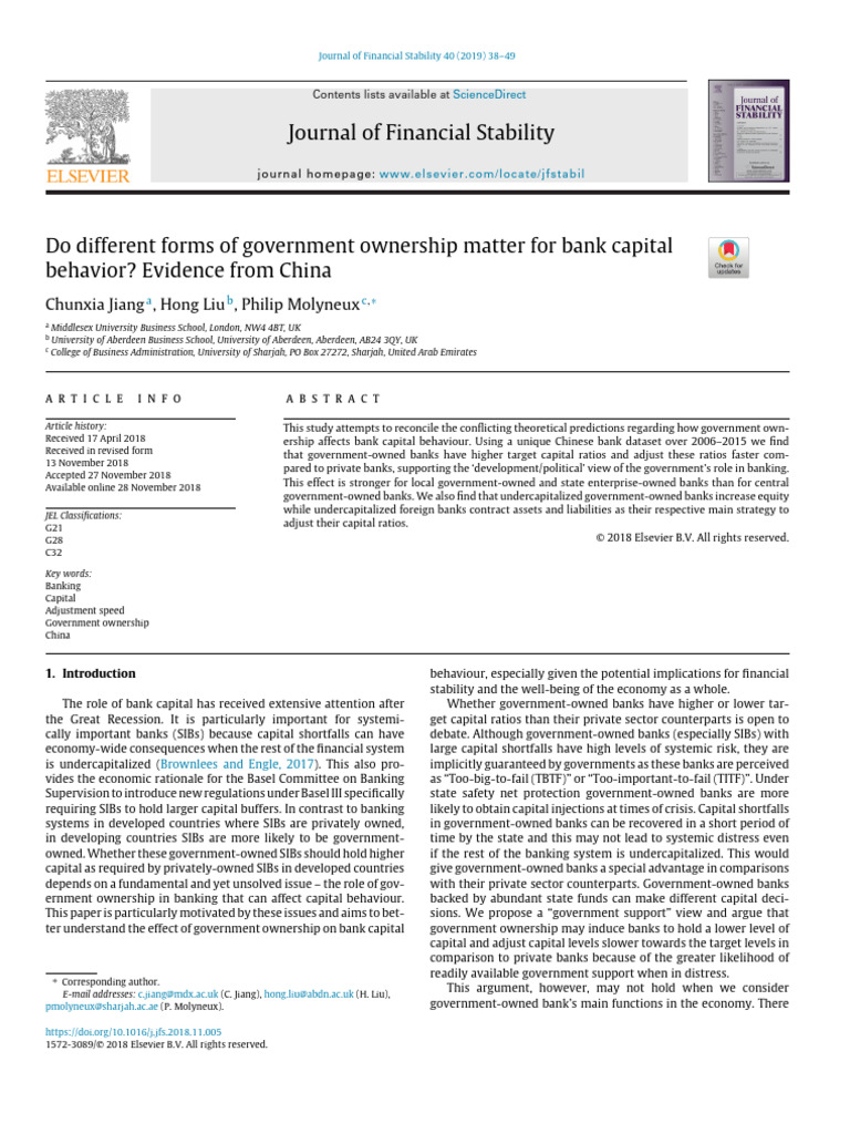 Do Different Forms of Government Ownership Matter For 2019 Journal of ... Do Different Forms of Government Ownership Matter For 2019 Journal of ...