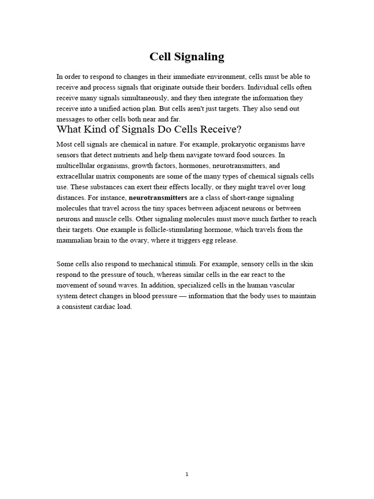 Cell Signaling | PDF | Cell Signaling | Signal Transduction